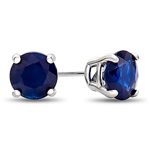 FJC Finejewelers 4.5mm Round Sapphire Post-With-Friction-Back Stud Earrings 10 kt White Gold