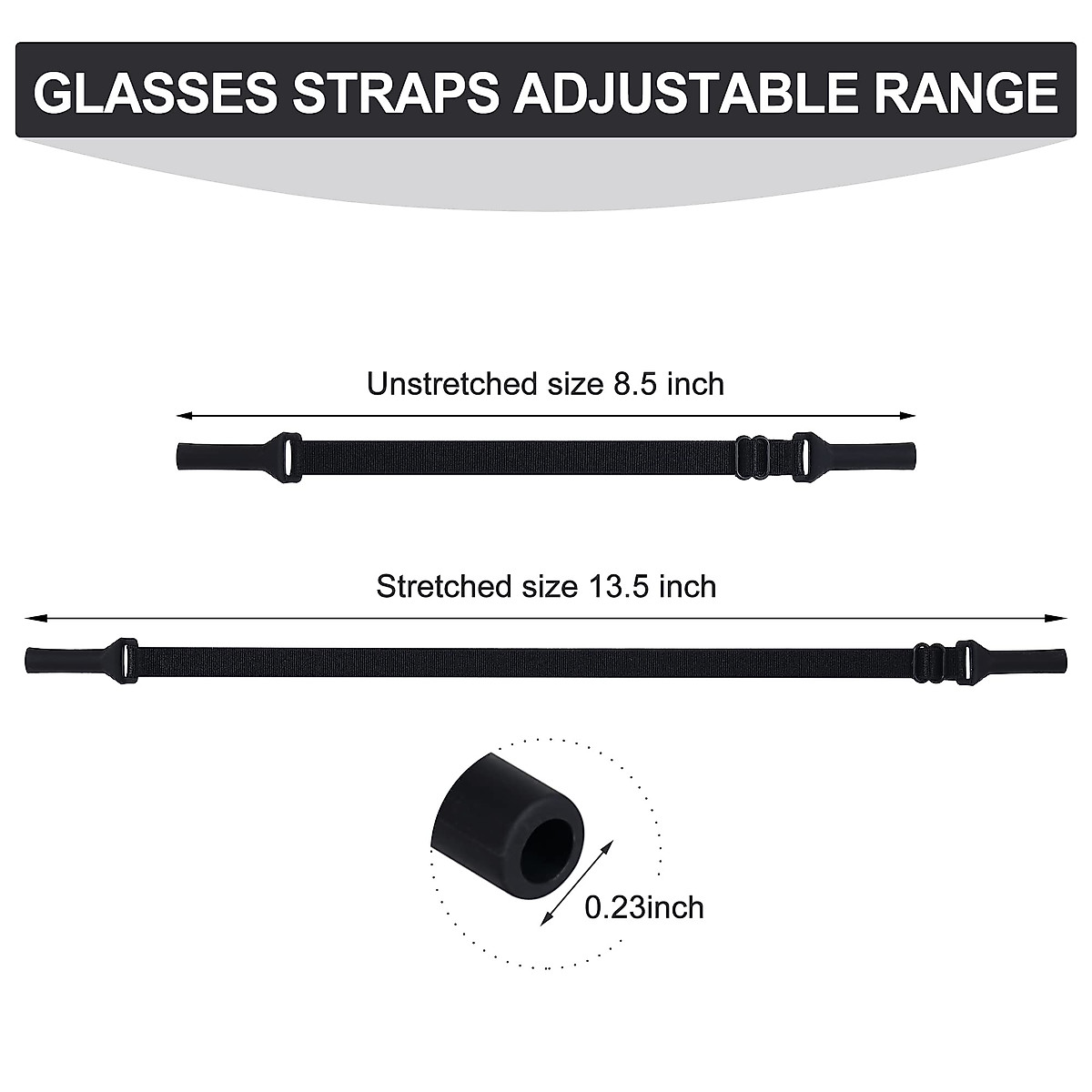 DZDY Sports glasses Non slip rope Adjustable glasses strap Glasses fixing strap Glasses feet anti slip rope Glasses for adults, children, sunglasses Glasses