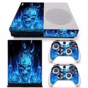 Gam3Gear Vinyl Decal Protective Skin Cover Sticker for Xbox One S Console & Controller (NOT Xbox One Elite / Xbox One / Xbox One X) - Blue Skull