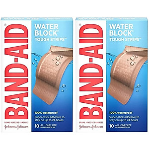 Band-aid Tough-Strips Adhesive Bandages, Waterproof, Extra Large, 10 Ct - Pack of 2