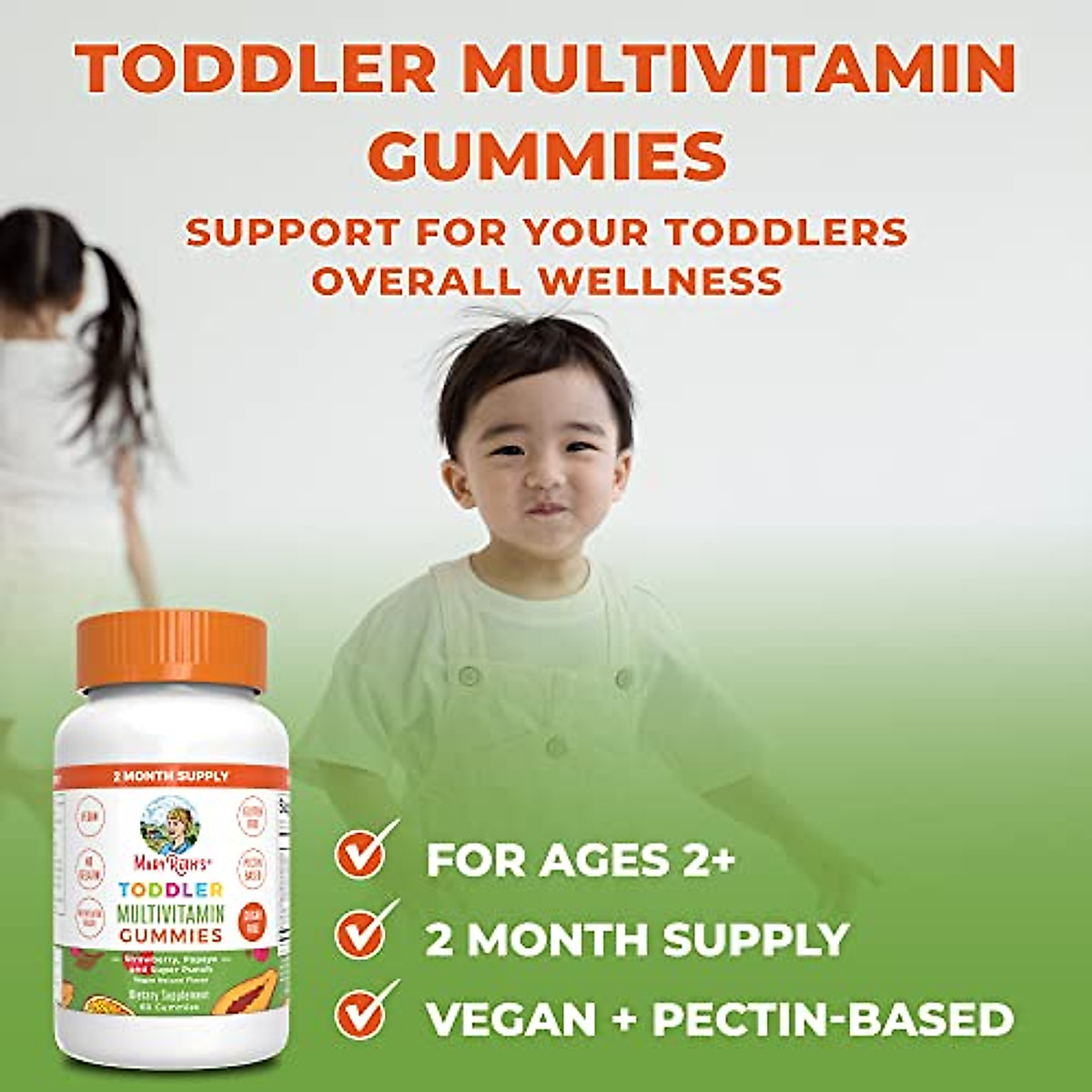 Toddler Multivitamin Gummies & USDA Organic Vitamin C Liquid Drops for Toddler Bundle by MaryRuth's | Vitamin C, D3, Zinc | Immune Support & Overall Health | Vegan | Non-GMO | Gluten Free