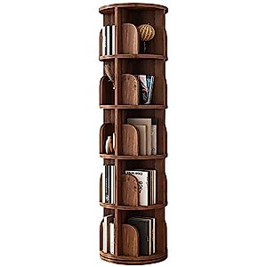 QQXX Solid Wood Rotating Bookcase,Round Rotating Bookshelf 360 Display,Floor Standing Bookcase for Kids & Adults,Corner Shelf Bookshelf Book Organizer for Study Room Living Room Classroom & Bedroom