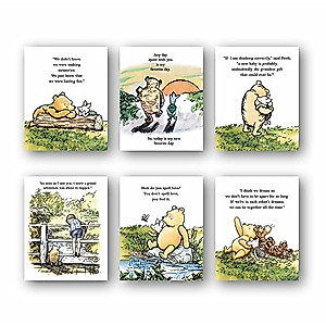 PurpleheARTs | Winnie The Pooh Wall Art Poster Prints Set of 6 UNFRAMED ( 8'' x 10'' ) Posters for Girls Room Boys Decor Bedroom Decorations, Multicolor, 8''x10''