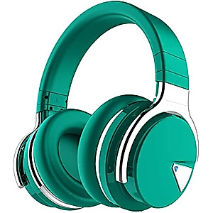 meidongg Active Noise Cancelling Bluetooth Wireless Over Ear Headphones with Mircophone, 30H Playtime,Deep Bass, Comfortable Protein Earpads, for Travel, Home, Office (Dark Green)