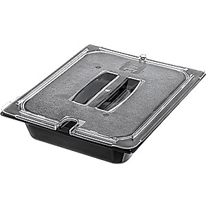 Carlisle FoodService Products 10231U07 StorPlus Half Size Polycarbonate Universal Handled Notched Food Pan Lid, Clear
