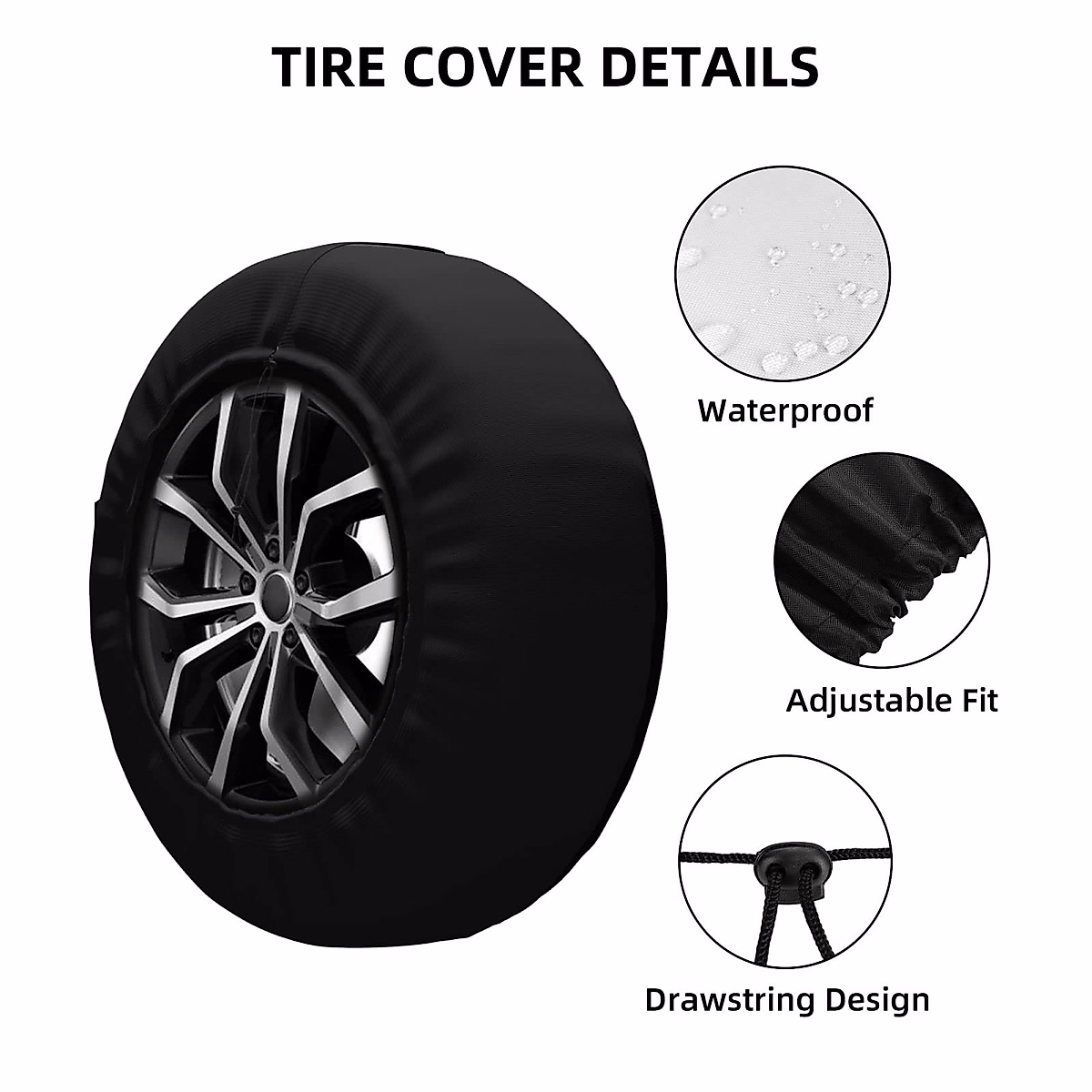Not All Who Wander are Lost Spare Tire Cover Universal Wheel Cover Waterproof Dust-Proof Tire Protectors Fits for Wrangler Trailer RV SUV and Many Vehicles