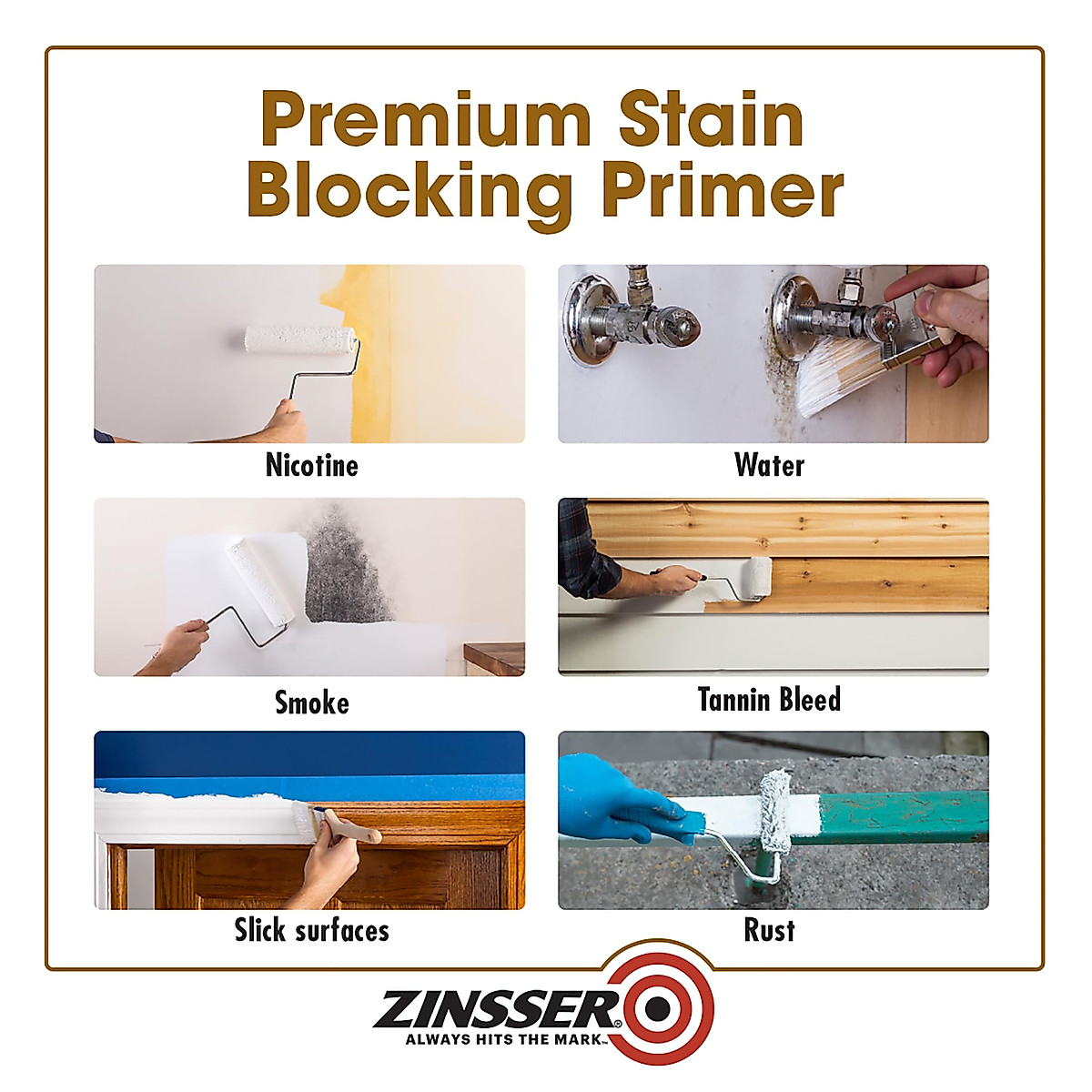 Rust-Oleum 3554 Zinsser High Hide Cover Stain Primer and Sealer, White 32 Fl Oz (Pack of 1)