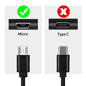 [2-Pack] USB Micro Cable Charging Cord Compatible Samsung Galaxy Note, Tab A, E, S2, 3, 4, 7.0" 8.0" 9.6" 9.7" 10.1", SM-T280/ 350/580/ 113/377/ 560/713/ 813/230/530 Tablet