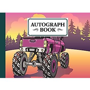 Autograph Book: Monster Truck Cover | Memory Book, Signature Celebrity Memorabilia Album Gift, Size 8.25" x 6" By Leo Weiss