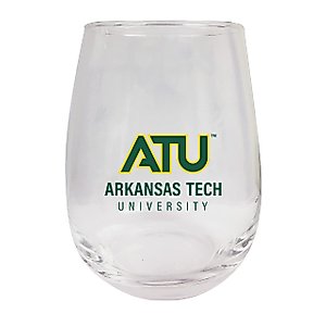Arkansas Tech University 9 oz Stemless Wine Glass 2 Pack Officially Licensed Collegiate Product