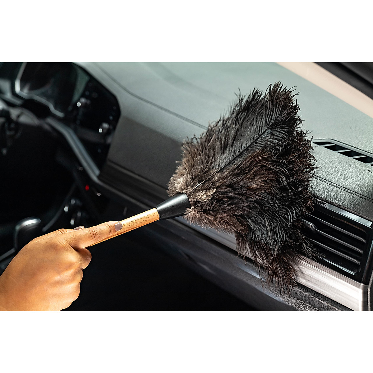 ROYAL DUSTER Black Ostrich Feather Duster (14")