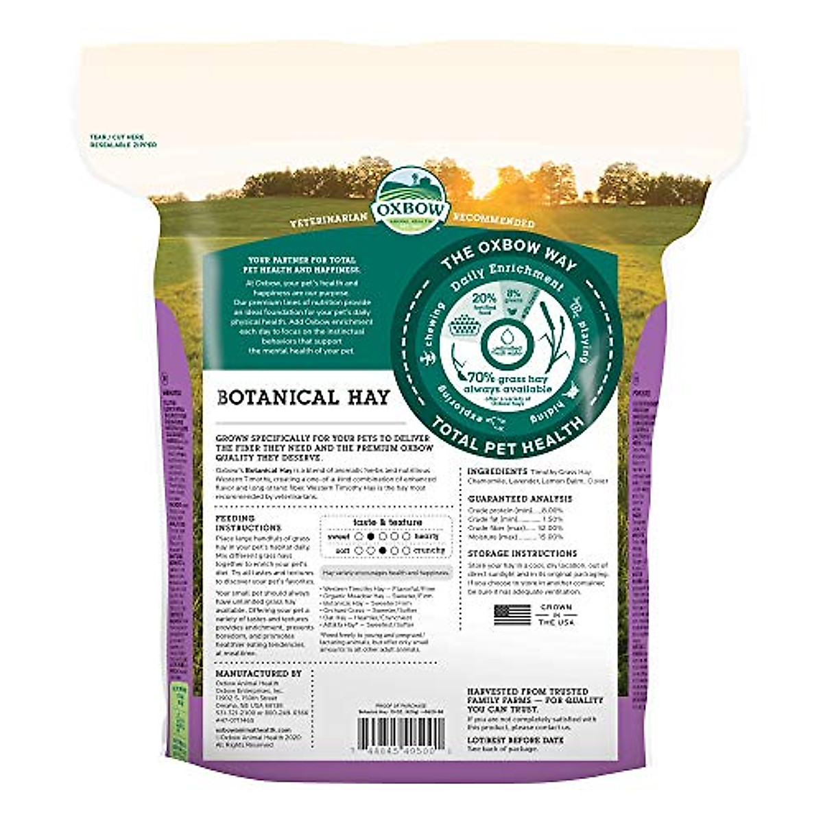 Oxbow Animal Health Oxbow Botanical Western Timothy Hay - All Natural Hay for Rabbits, Guinea Pigs, Chinchillas, Hamsters & Gerbils - 15 oz.