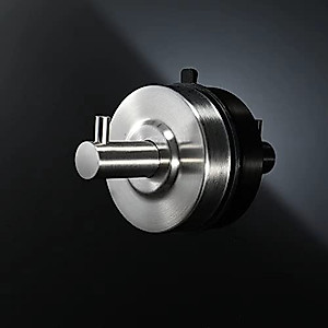 Stainless Steel Vacuum Suction Cup Hooks, 2 Pack Brushed Nickel SUS 304 - Removable Heavy Duty Hooks for Bedroom, Kitchen, Toilet, Bathroom,Cloakroom（No Punching）