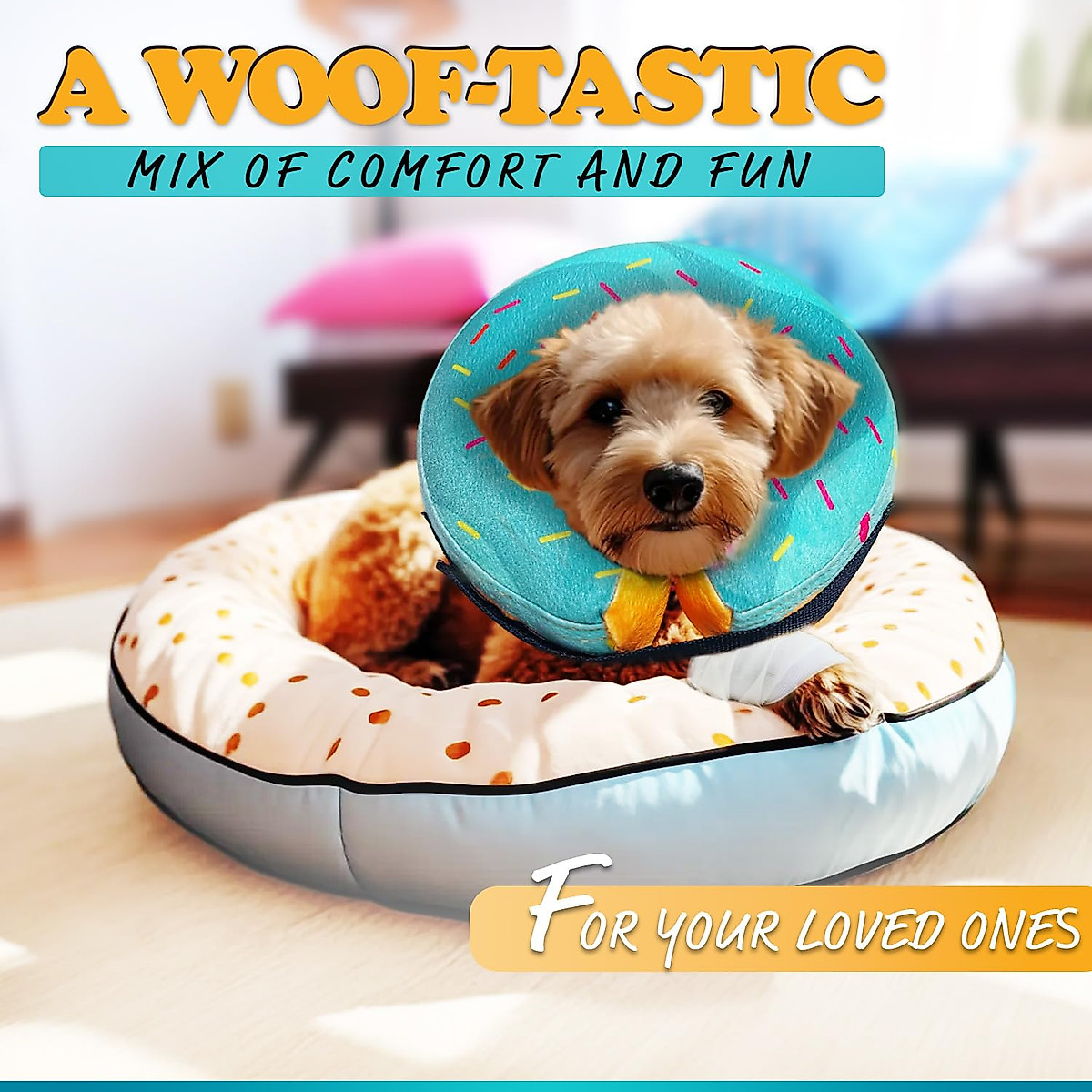 Kremboss Donut Soft Dog Cone Collar - Maintains Clear Vision, Comfortable Inflatable Cone for Dogs to Stop Licking, Machine Washable Dog Cone Alternative After Surgery, Dog Cones for Large Dogs