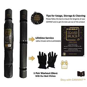 Gxmmat Large Yoga Mat 72"x 48"(6'x4') x 7mm for Pilates Stretching Home Gym Workout, Extra Thick Non Slip Anti-Tear Exercise Mat, Use Without Shoes Black Real