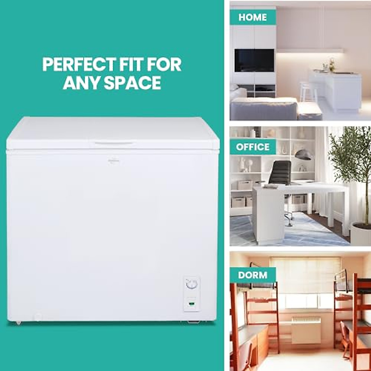 Koolatron 7.0 CuFt Chest Freezer with Manual Defrost Removable Storage Basket Adjustable Thermostat Quiet Compressor Cooling Stay-Open Lid Energy Efficient Deep Freezer for Home Basement Garage