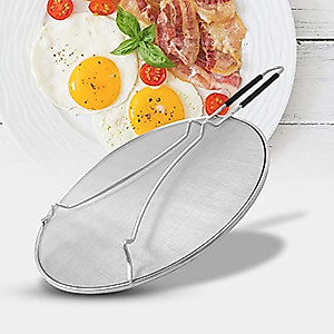 ExcelSteel Durable Easy to Use Kitchenware Oil Guard Splatter Screen, 13", Black