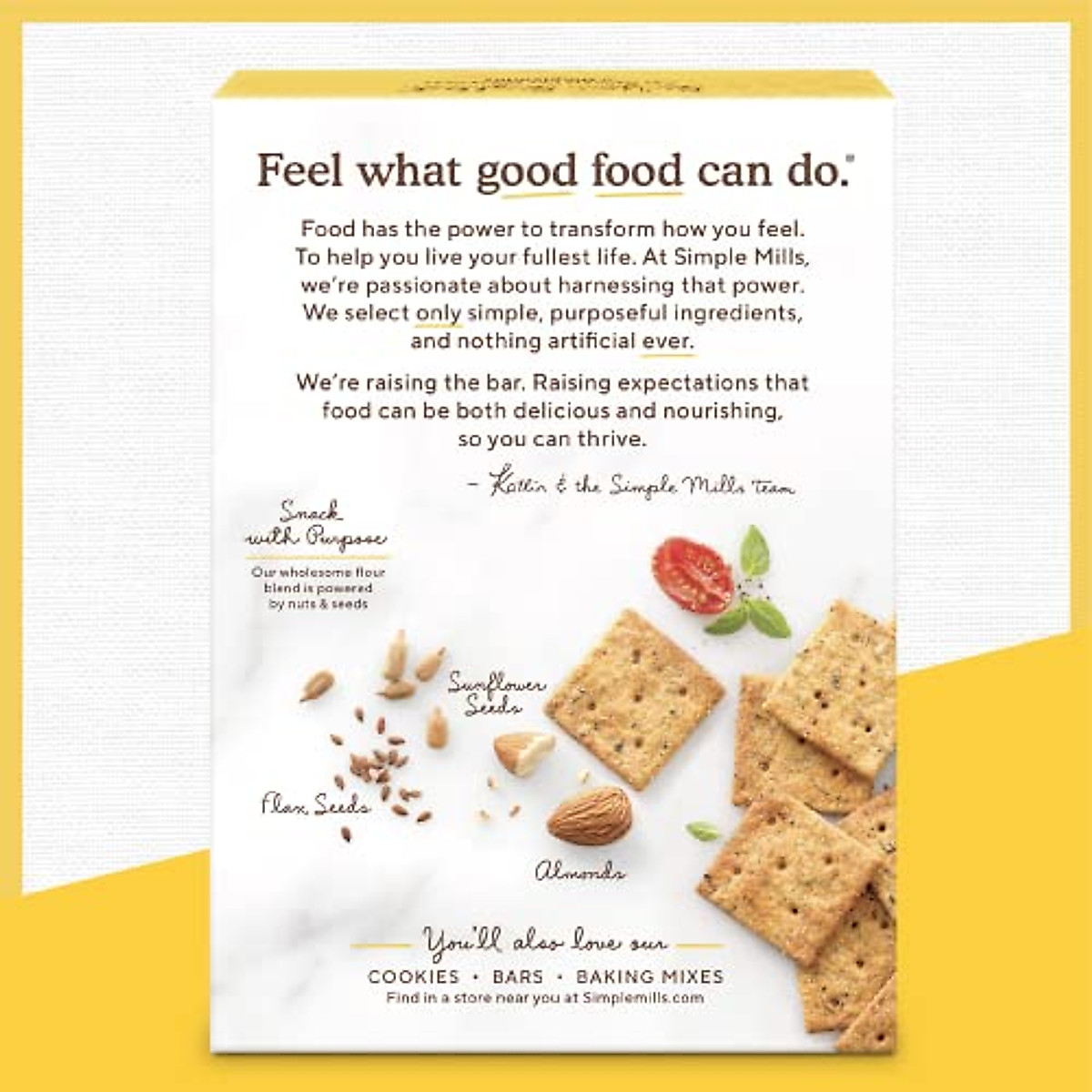 Simple Mills Almond Flour Crackers, Sundried Tomato & Basil, Gluten Free, Flax Seed, Sunflower Seeds, Corn Free, Good for Snacks, Made with whole foods, (Packaging May Vary), 4.25 Ounce