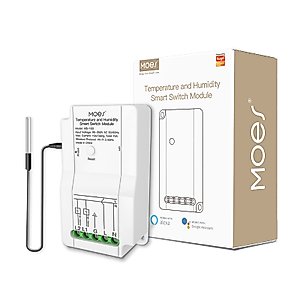 MOES WiFi Smart Temperature Switch Module Sensor with Waterproof Probe, Dual Relay Output Controller, Smart Life Tuya App Remote Control, Programmable Thermostats Kit Works with Alexa Google Assistant