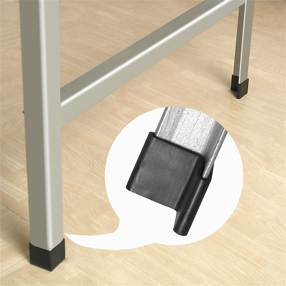 uxcell Rubber L Shaped Angle Iron Leg Foot Cover Cap 40mm x 40mm 5pcs Black