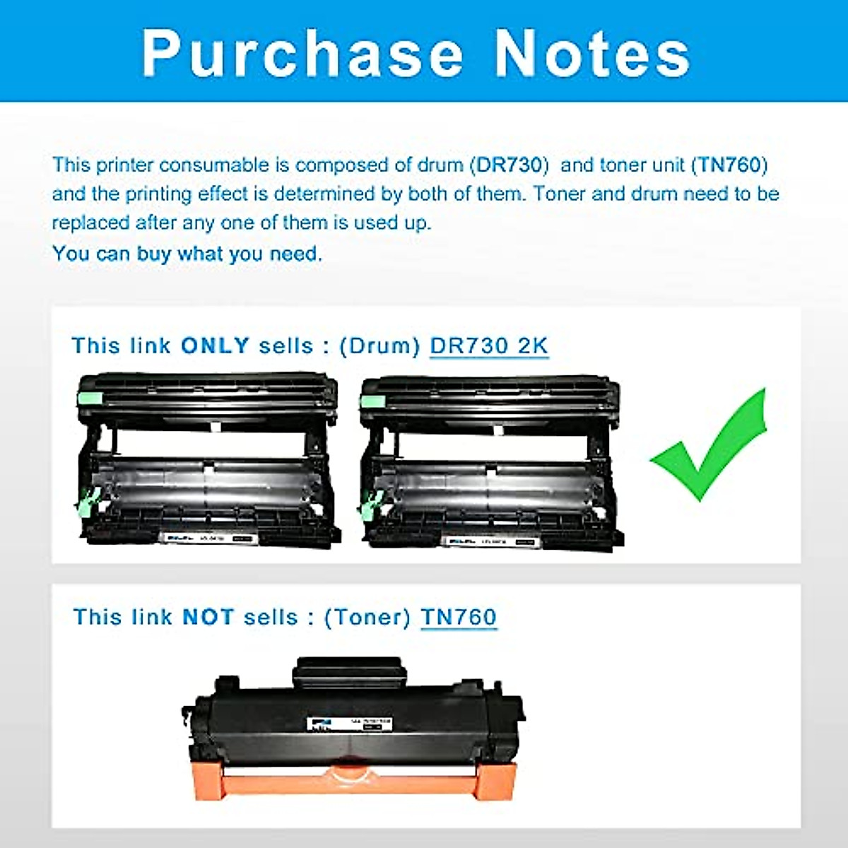 LCL Compatible Drum Unit Replacement for Brother DR730 DR-730 12000 Pages HL-L2350DW HL-L2390DW HL-L2395DW HL-L2370DW HL-L2310D HL-L2357DW HL-L2370DN MFC-L2710DW MFC-L2750DW (2-Pack Black)