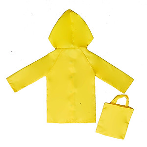 Yiluweinir Age 3-12T Boys Yellow Rain Jacket Kids Hooded Button Down Jacket Raincoat Girls Outdoor Rainwear M