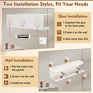 Holder Storage Stand Rack Wall Mount for Airwrap Curling Iron Accessories,Bathroom Organizer Holder for Airwrap,No Drilling Installation (Brilliant white) for Halloween