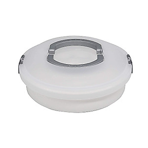 FEOOWV 10 Inch Portable Pie Carrier with Lid and Tray 3-In-1 Round Cupcake Container Egg Holder Muffin Tart Cookie Keeper Food (Grey)