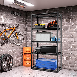 PACHIRA E-Commerce 35.5" W x 16.5" D x 72" H Garage Shelving Heavy Duty Loads 2000LBS, 5 Tier Adjustable Storage Shelves Metal Shelving Garage Utility Rack