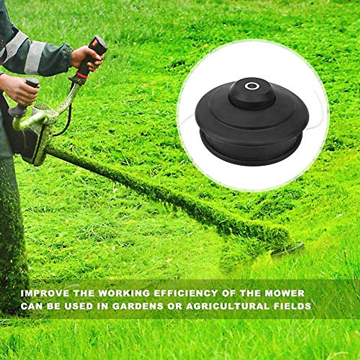 Brush Cutter Trimmer Head, WearResistant Curved Shaft Bump Strimmer Trimmer Head, Gardening Tool Durable Mower Trimmer Head, Grass For Lawn Mower Home Garden