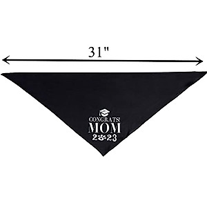 Dog Graduation Bandana 2 Pack, My Mom Graduated Dog Bandana and Class of 2023 Dog Scarf for Small Medium Large Dogs