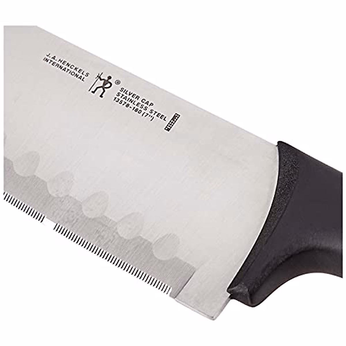 HENCKELS Silvercap Razor-Sharp 2-Piece Knife Set, Santoku Knife 5 Inch, Santoku Knife 7 Inch , German Engineered Informed by 100+ Years of Mastery, Black