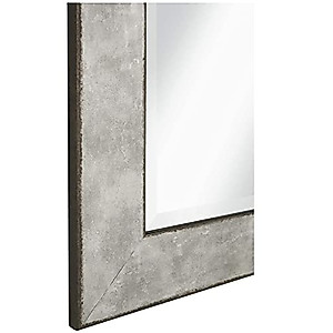 OBIOZZ Floor Mirror, Full Body Mirror Full Length Mirror Standing Rustic Wall Mirror Floor Leaning Standing Large Full Length Beveled Glass Gray Dressing Mirror for Bedroom Living Room