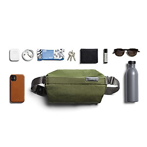 Bellroy Mini Sling Slim Shoulder Bag for Men and Women, Lightweight, Water Resistant, Multiple Organisation Compartments - Ranger Green