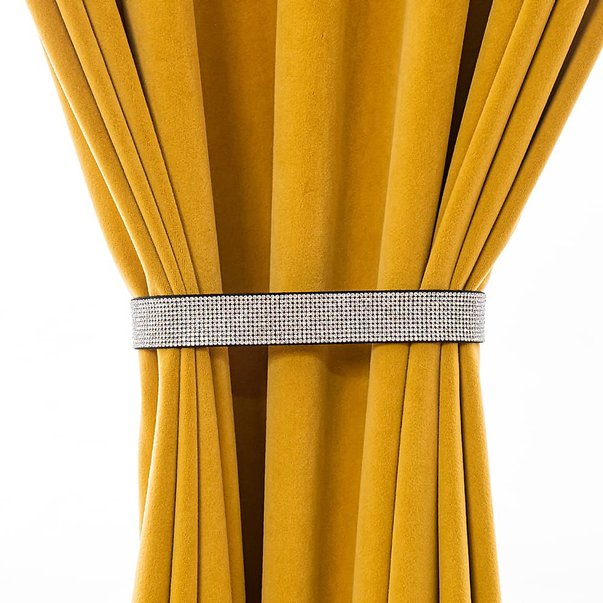 Rhinestone Magnetic Curtain Tieback and Curtain Holdbacks for Drapes Curtain Buckle Curtain Holder Blingbling Curtain Clips（Set of 2）