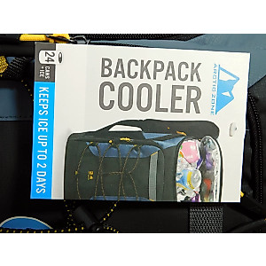 Arctic Zone Backpack Cooler 24 Can + Ice Holder, Black/Blue