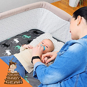 Dear Baby Gear - Premium Car Seat Baby Blanket - Soft Swaddle Blanket for Baby Girls and Boys, Plush Blankets - Adorable Designs, Comfortable Fabric - White Gray and Mint, Moose(40 x 30 inches)