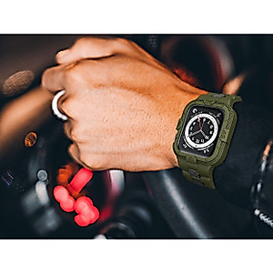 GELISHI Bands Compatible for Apple Watch Band 41mm 40mm 38mm, Men Sport Rugged Band with Protective Case for Watch Series 9 8 7/Series 6 SE 5 4 3, Army Green