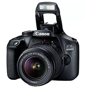 Canon EOS 4000D (Rebel T100) DSLR Camera w/EF-S 18-55mm F/3.5-5.6 Zoom Lens + 128GB Memory + Case+ Steady Grip Pod + Tripod + Filters + Lenses + Software + More (42pc Bundle)