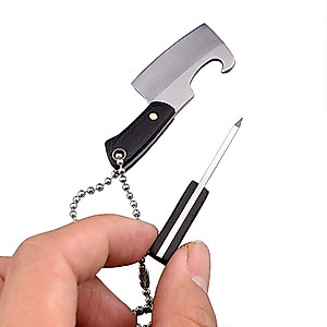 Woonsoon Multi-function Bottle Opener Mini Pocket Knife with Case, Portable Handmade Men's Novelty Keychain Outdoor Utility Camping Rescue Tools,Pack of 2
