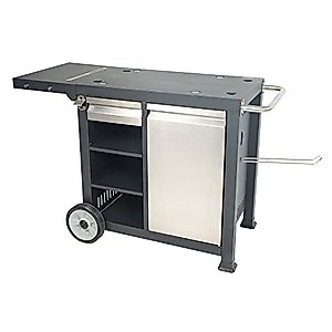 Razor GGC2228MC Universal Rolling Prep Cart with Multi-Layer Shelves and Storage Drawer for 29" Portable Outdoor Griddle and Grills, Black