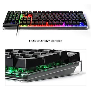 Gaming Keyboard and Mouse Combo, K1 LED Rainbow Backlit Keyboard with 104 Key for Computer/PC/Laptop