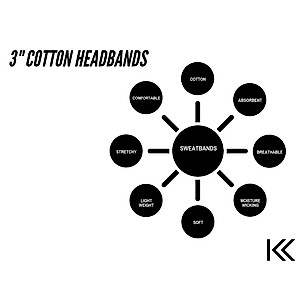 12 Sweatbands Cotton Sports Headbands Terry Cloth Moisture Wicking Athletic Basketball Headband by Kenz Laurenz (12 Pack) (Oarange 12 Pack)