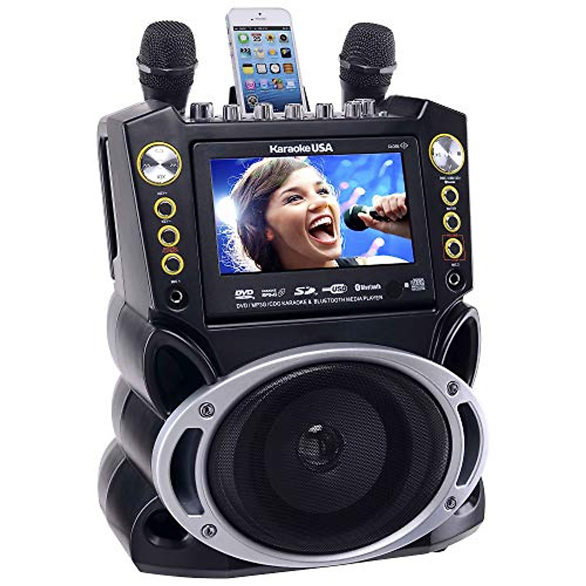 Karaoke USA Karaoke System - Portable, Black (GF844)