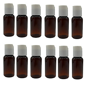 Natural Farms 1 oz Amber Boston BPA FREE Bottles - 12 Pack Empty Refillable Containers - Essential Oils - Aromatherapy | White Disc Cap - Made in the USA
