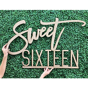 Sweet Sixteen Wooden Sign – 5 Sizes (12-36 inches), 16th Birthday Party Decor, Teen Birthday Wall Art, Sweet 16 Backdrop Sign, Birthday Celebration Sign, Teen Party Decoration