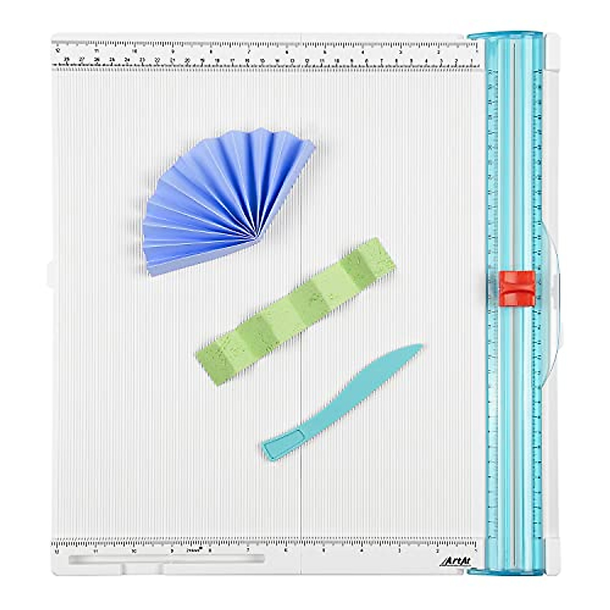 Craft Paper Trimmer and Scoring Board: ArtAt 12 x 12inch Paper Trim Cutter Score Board Scoring Tool with Paper Folding, for Making Scrapbooking, crad, Coupons and Photo