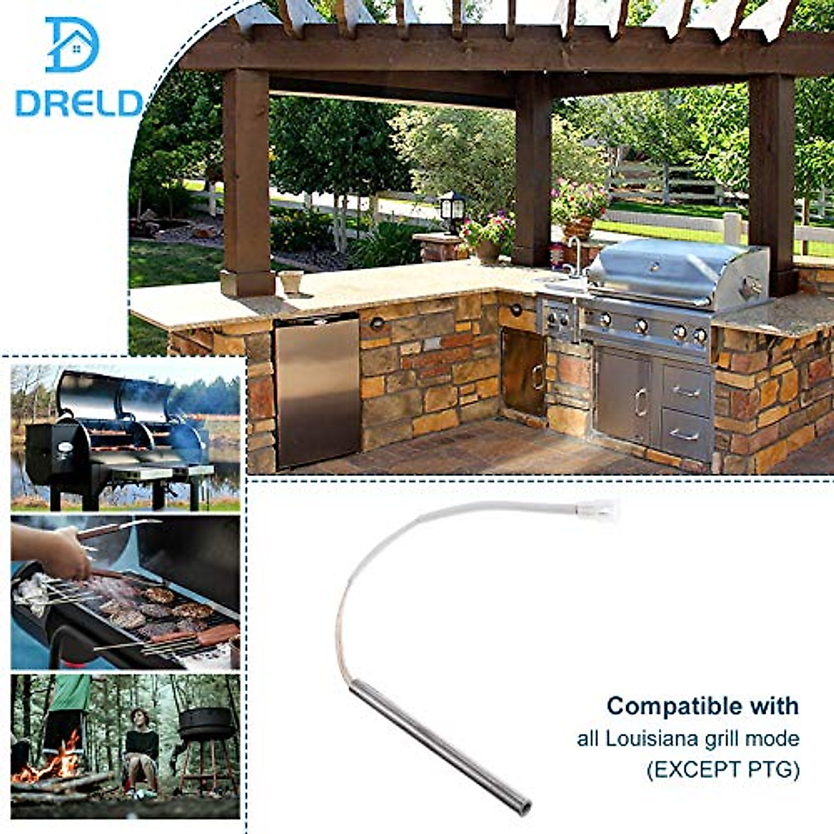 Hot Rod Ignitor Kit, Replacement for All Louisiana Wood Pellet Grills and Pellet Smokers LS-9.5127 120V 300W 215L