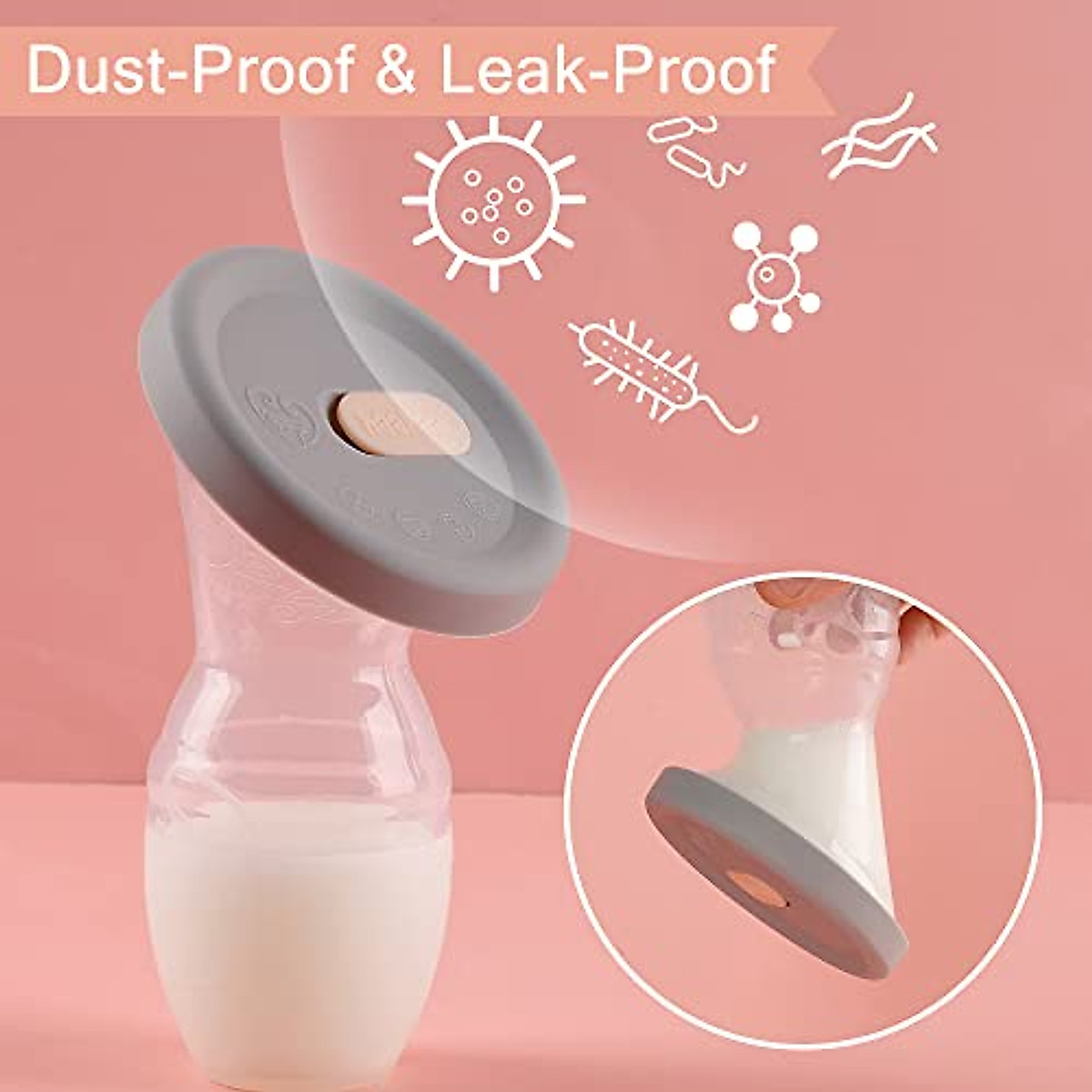 haakaa Lid New Leak-Proof Dust-Proof Silicone Lid Fits All Haakaa Manual Breast Pumps, 1 pc