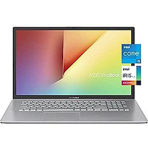 ASUS 2022 VivoBook 17 K712EA Thin and Light Laptop, 17.3” FHD Display, Intel Core i5-1135G7, 16GB DDR4 RAM, 512GB PCIe SSD, Backlit Keyboard, Wireless-AX, HDMI, Windows 10, Silver